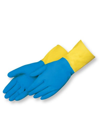Blue neoprene over yellow latex Gloves - Dozen