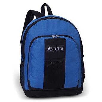 Everest Luggage Backpack with Front and Side Pockets - ev-bp2072-blue