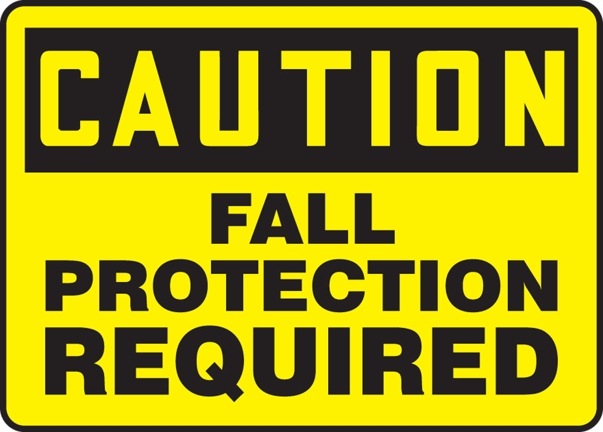 Accuform® 10" X 14" Black And Yellow Plastic Safety Signs "CAUTION FAL