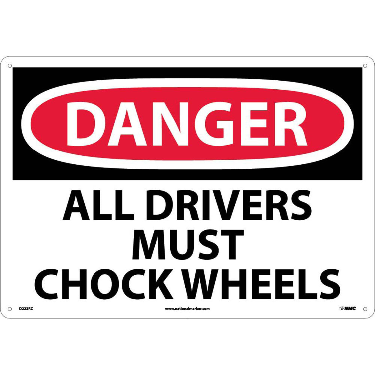 NM 14" X 20" White .05" Rigid Plastic Large Format Danger Sign "DANGER