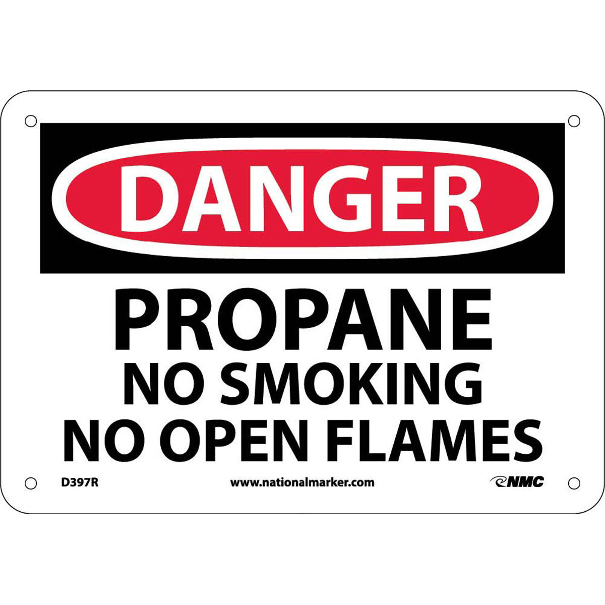 NM 7" X 10" White .05" Rigid Plastic Smoking Control Sign "DANGER PROP