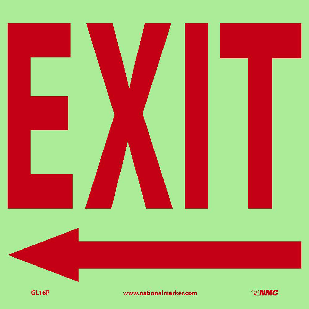 NM 10" X 10" Phosphorescent .0045" Polyester Exit Sign "EXIT"