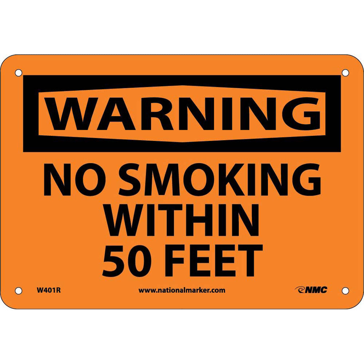 NM 7" X 10" Multi .05" Rigid Plastic Smoking Control Sign "WARNING NO