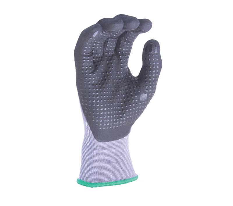 Micro-Foam Nitrile Knuckle coated with Nitrile dots, 15G Nylon shell
