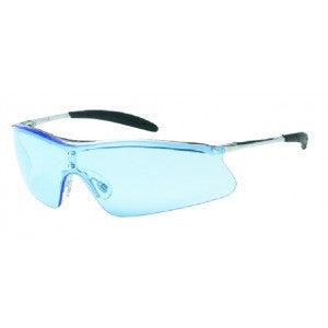 Metal Frame And Temples - Light Blue Lens - Rubber Temple Tips Safety
