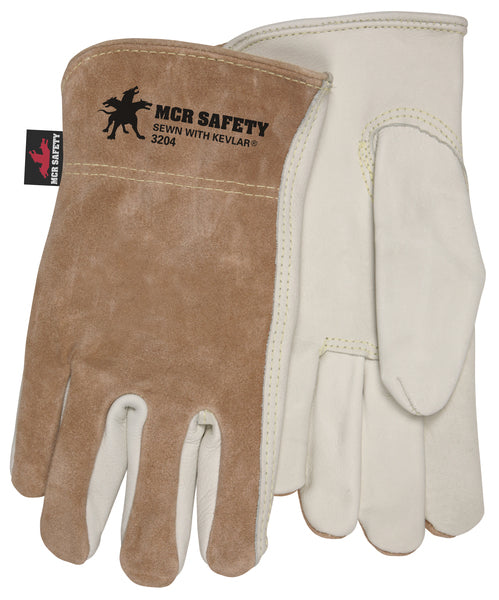 MCR Safety Cow Grain Drvr/Split Back Kevlar Key Thb